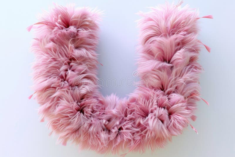 Pink Fuzzy Letter U on a White Background Stock Photo - Image of object ...