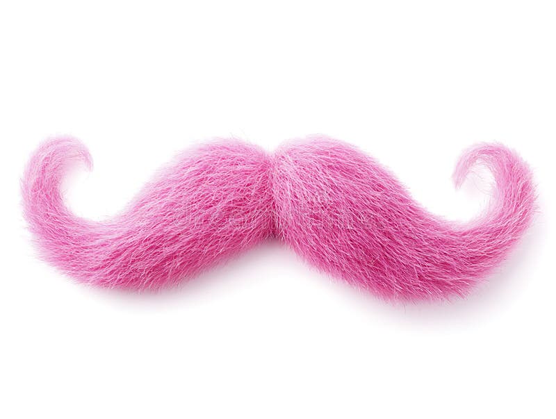 Pink Fuzzy Mustache with Playful Curls Stock Illustration ...
