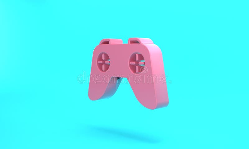 Pink Game Controller or Joystick for Game Console Icon Isolated on ...