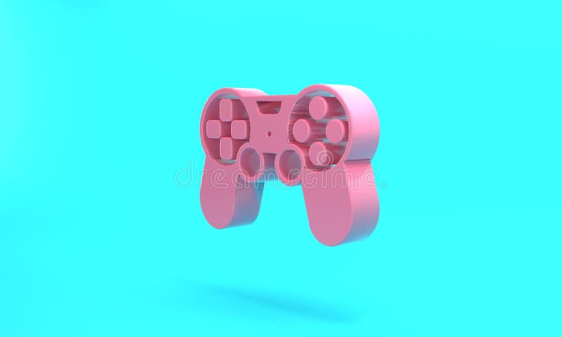 Pink Game Controller or Joystick for Game Console Icon Isolated on ...