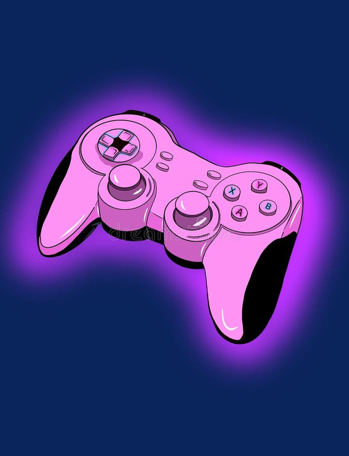 Pink Game Joystick stock illustration. Illustration of games - 283670678