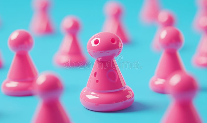 Pink Game Pieces Arranged Blue Background Vibrant Playful Design Stock ...