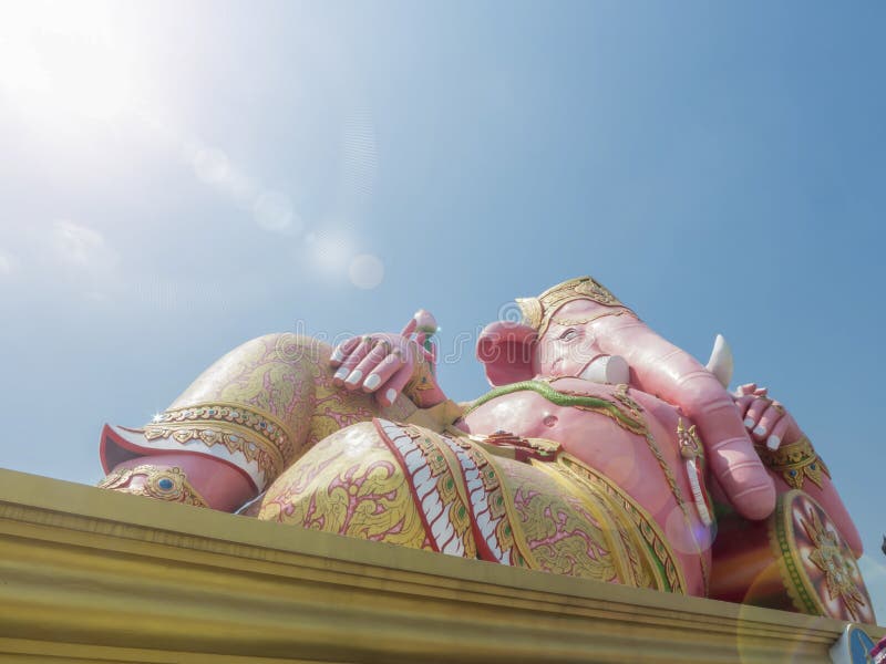 Pink Ganesha in Thailand stock photo. Image of goddess - 19975414