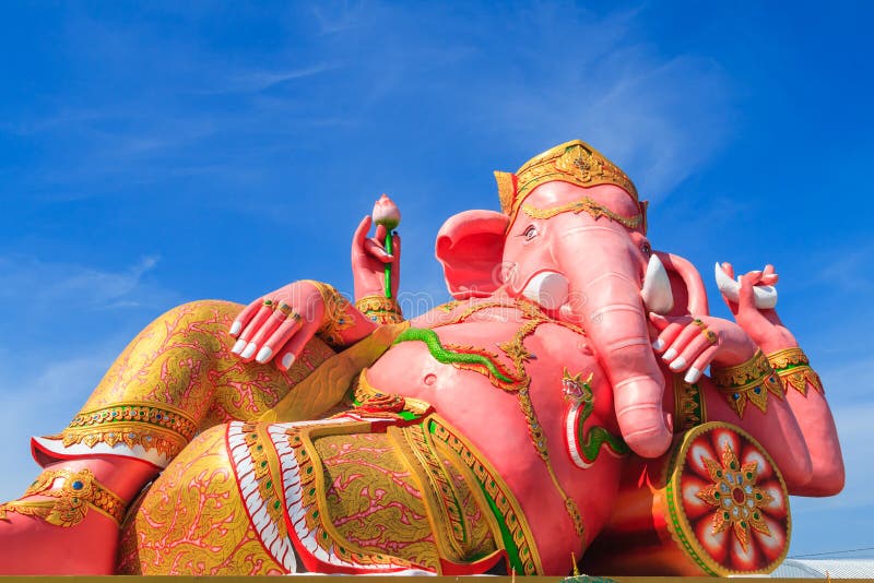 Pink Ganesha in Thailand stock photo. Image of goddess - 19975414