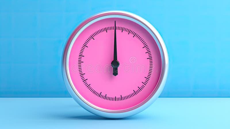Pink Gauge on Bright Blue Background Stock Image - Image of blue, color ...