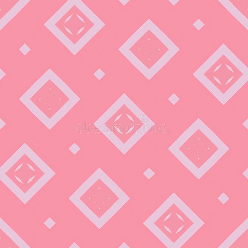 Pink Geometric Pattern with Diamond Shapes and Dots Stock Illustration ...