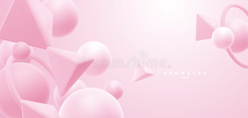 Pink Geometric Shapes Backdrop. Abstract Background Stock Vector ...