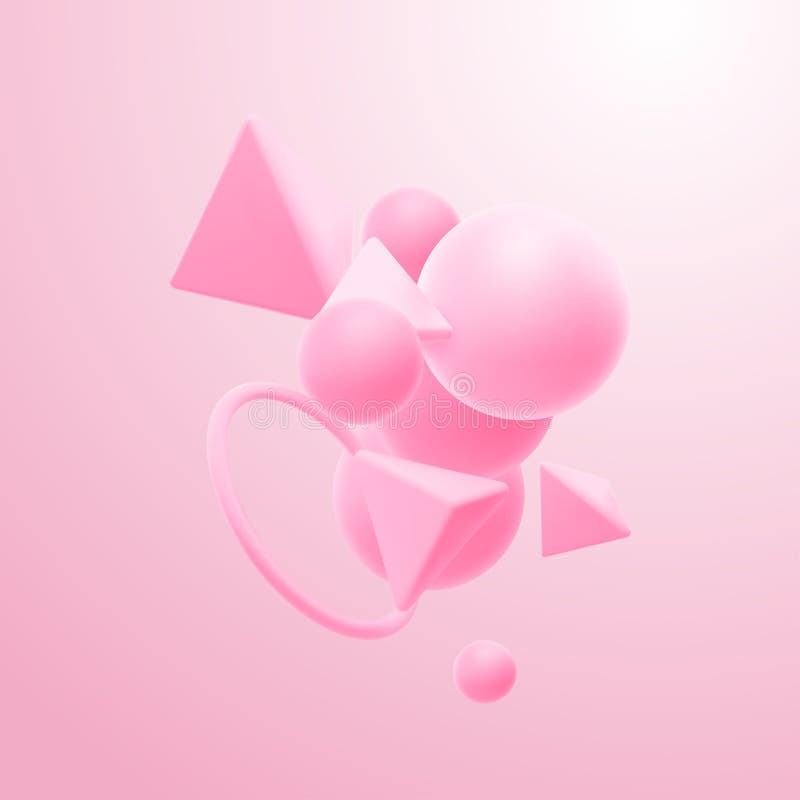 Pink Geometric Shapes Cluster. Abstract Elegant Background Stock Vector ...