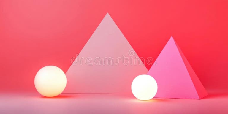 Pink Geometry with Spheres Create Minimalist Design and Soft ...