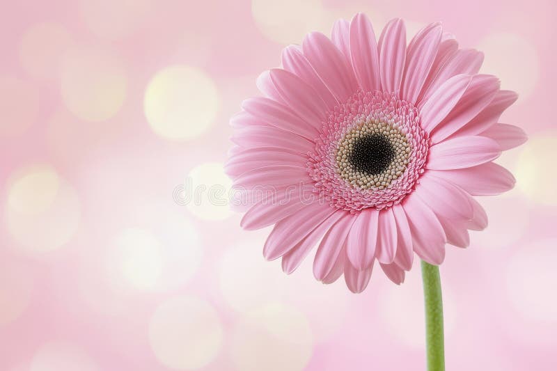 Pink Gerbera Daisy on Soft Bokeh Background - Elegant Floral Image ...