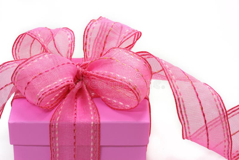 Pink gift wrapped present stock photo. Image of birthday - 18930868