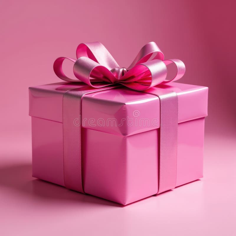 Pink Gift Box with Bow stock illustration. Illustration of pink - 349518045