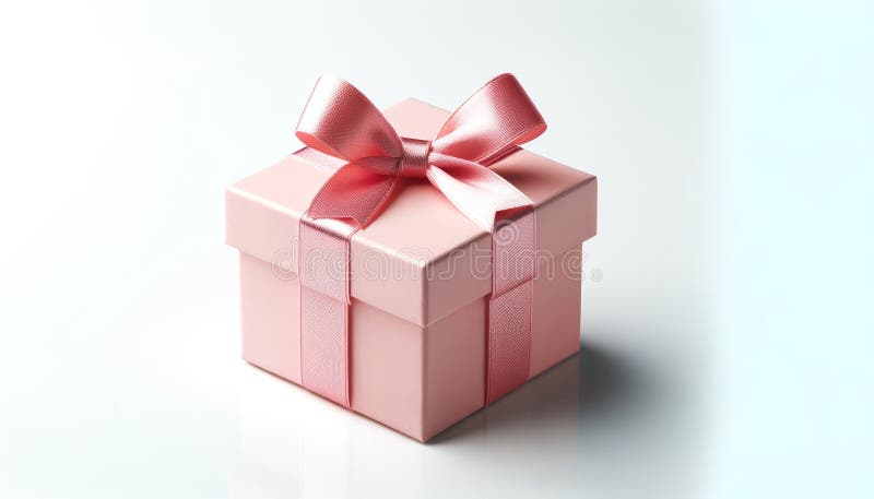 Pink Gift Box with Bow Isolated on White Background, Gift Box, Present ...