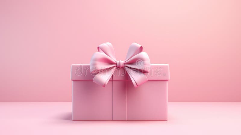 Pink Gift Box with a Pink Bow, Perfect for Celebrations Stock Image ...