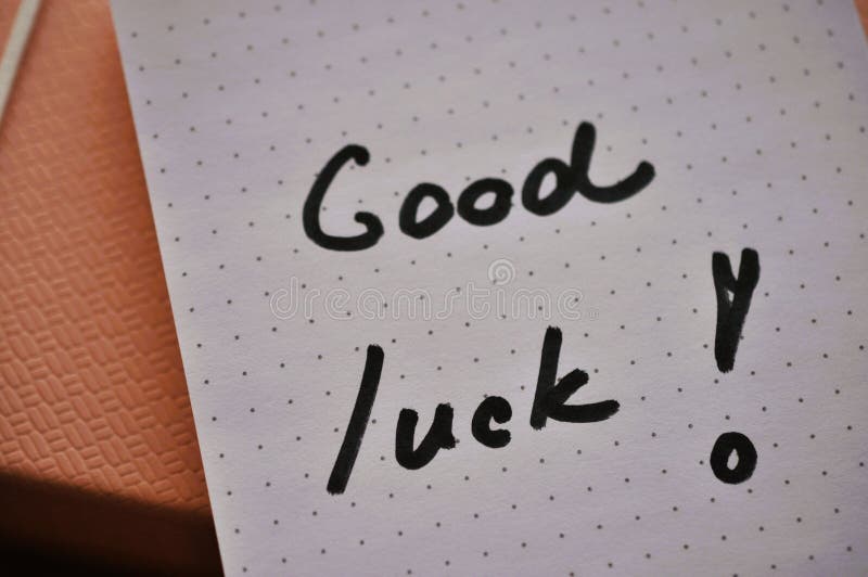 Good Luck Write on a Pink Gift Box Stock Illustration - Illustration of ...