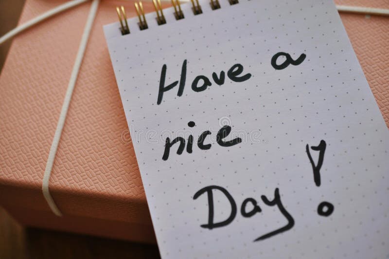 Have a Nice Day Card Ona Gift Box Stock Illustration - Illustration of ...