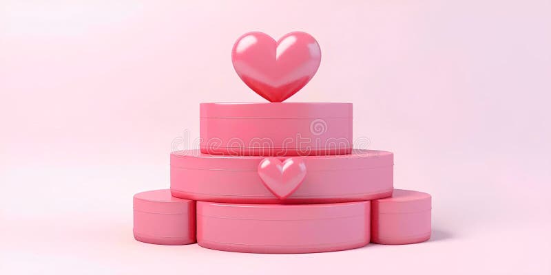 Pink Gift Box with Heart Pink Heart Shaped Box Pink Gift Box Stock ...
