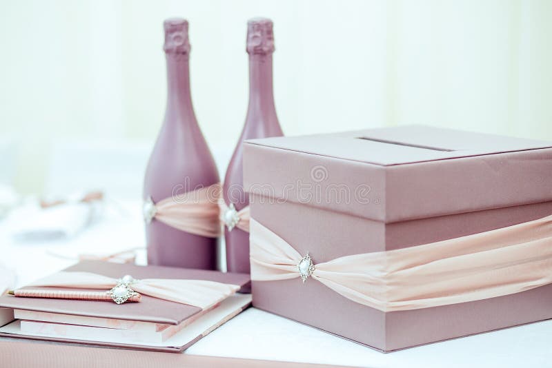Pink Gift Box and Paper Note on Wooden Background Stock Image - Image ...