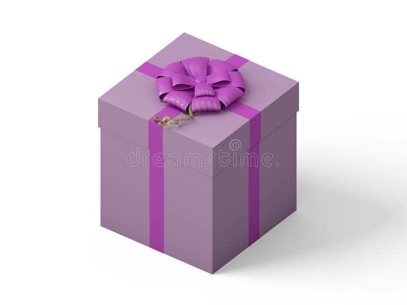 Pink Gift Box with Pink Ribbon Bow Stock Illustration - Illustration of ...