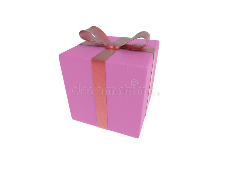 Pink Gift Box or Present Package from the Side Stock Illustration ...