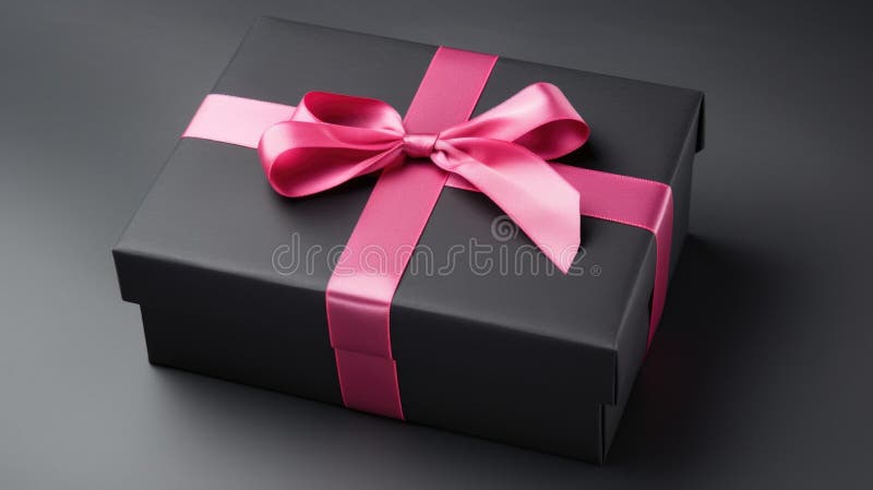 Pink Gift Box with Ribbon and Bow Stock Image - Image of birthday, wrap ...