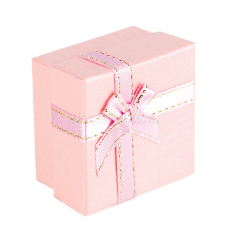 Pink gift box. Isolated stock image. Image of present - 6891207