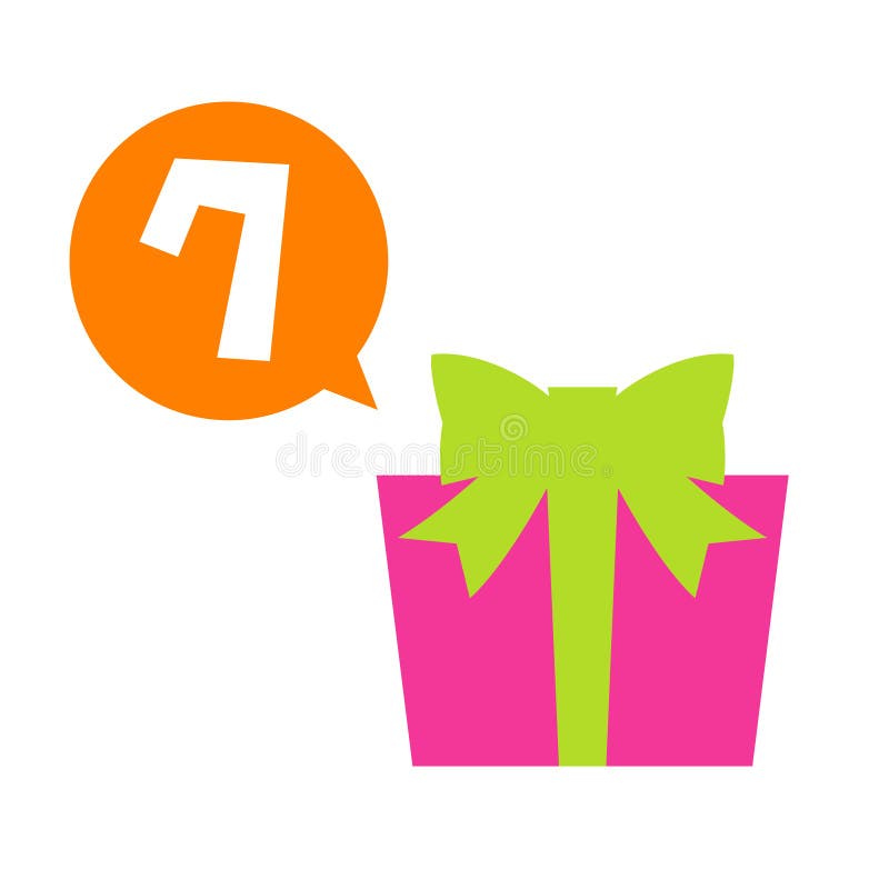 Gift Box, Seven, Illustration Stock Illustration - Illustration of ...