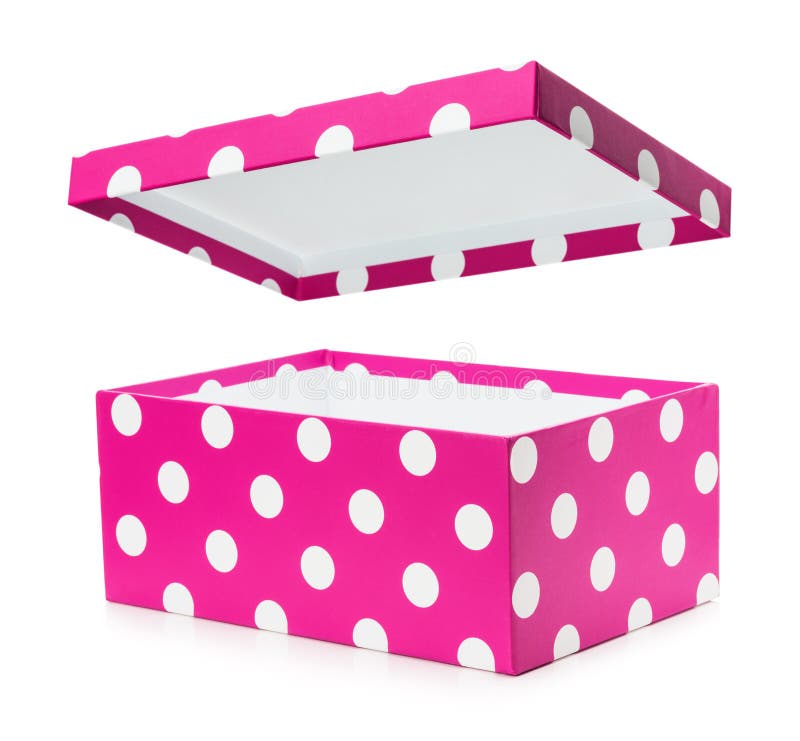 Pink Gift Box with White Polka Dots Stock Image - Image of event ...