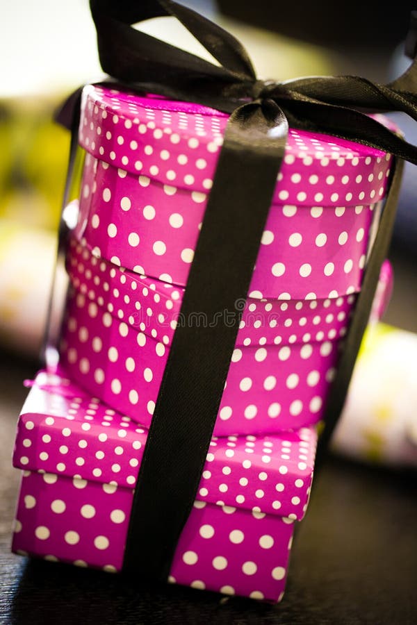 Pink Gift boxes stock image. Image of boxes, gift, present - 48602645