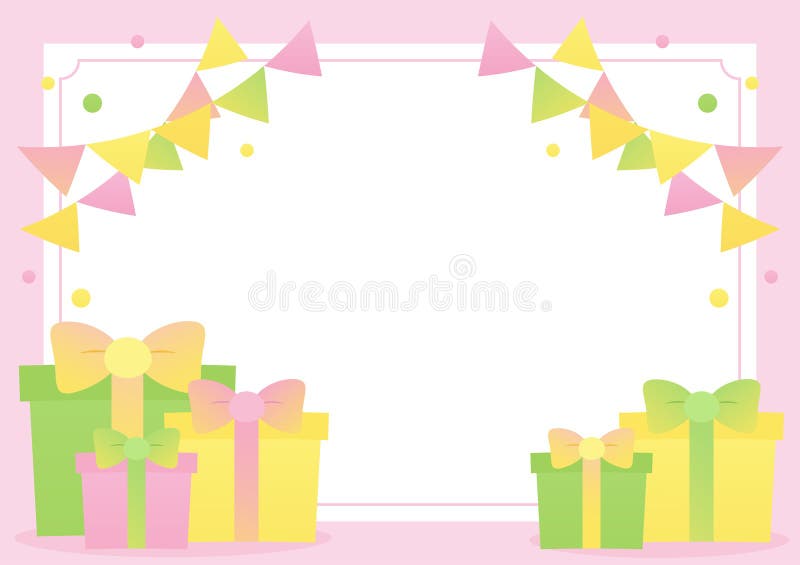 Pink Gift Party Celebration 2 Stock Vector - Illustration of frame ...