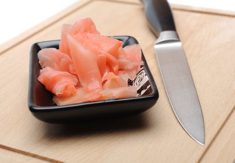 Pink Ginger Ingredient for Sushi Stock Image - Image of isolated ...