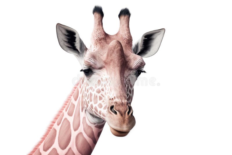 Pink giraffe on white stock illustration. Illustration of wildlife ...