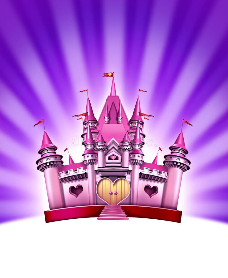 Pink Princess Castle stock illustration. Illustration of fantasy - 23880560