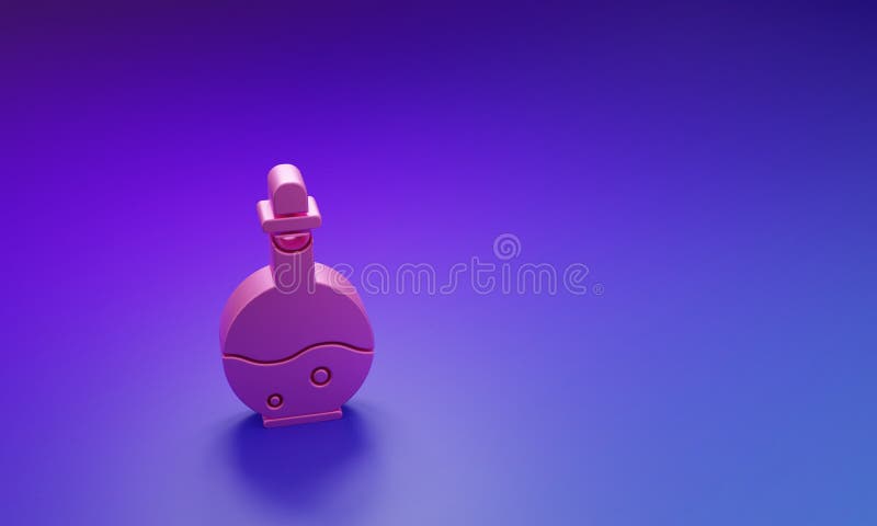 Pink Glass Bottle with Magic Elixir Icon Isolated on Purple-blue ...