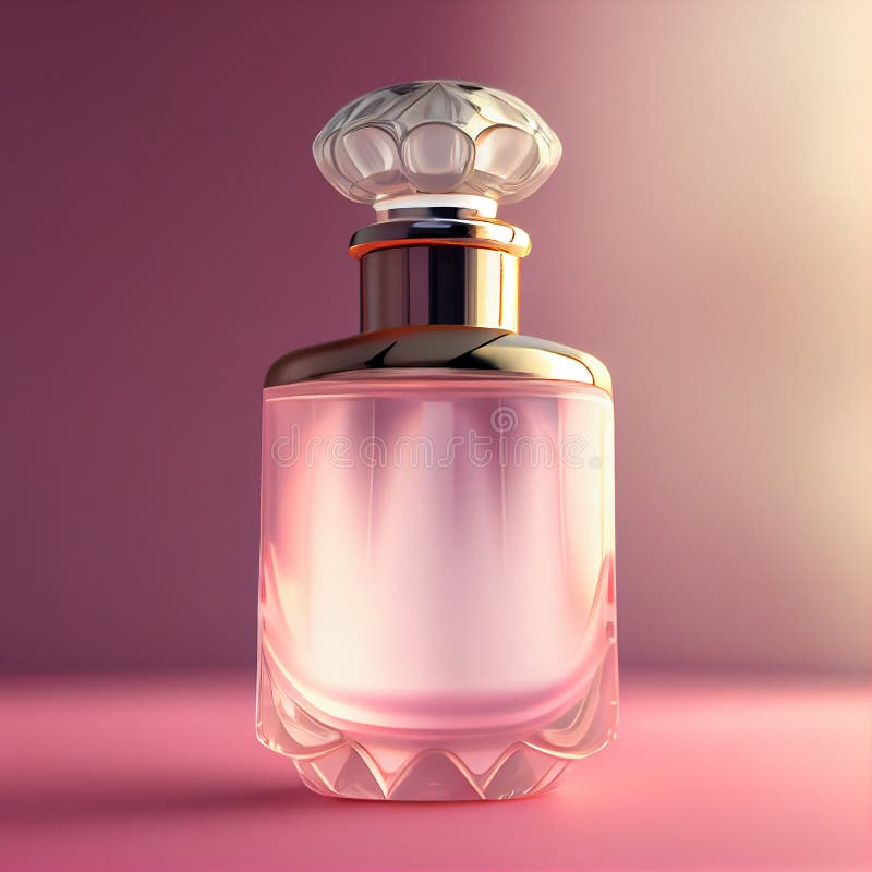 Pink Glass Elegant Perfume Bottle Illustration Generative AI Stock ...