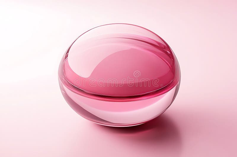 Pink Glass Sphere, Gradient Background, Clean, Transparent, Light ...