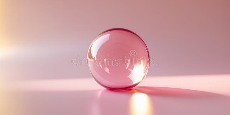 Pink Glass Sphere Reflecting Warm Light Background Stock Photos - Free ...