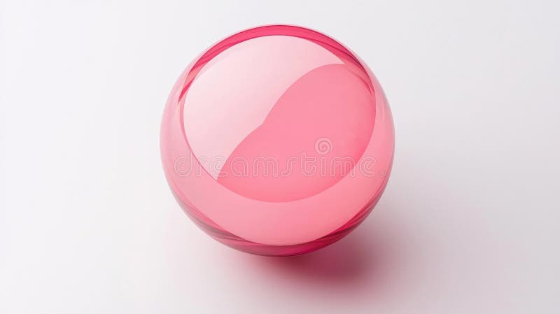 A Pink Glass Sphere with a Reflective Surface. Stock Photo - Image of ...