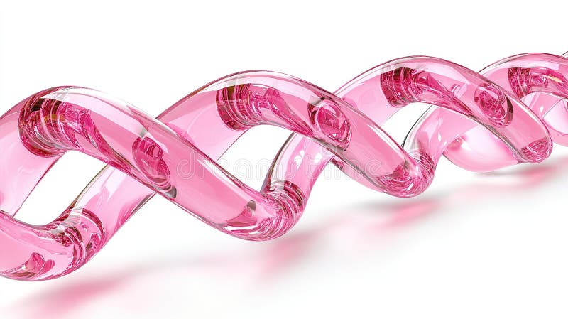 Pink Glass Spiral, Studio Shot, White Background, Abstract Design Stock Illustration ...