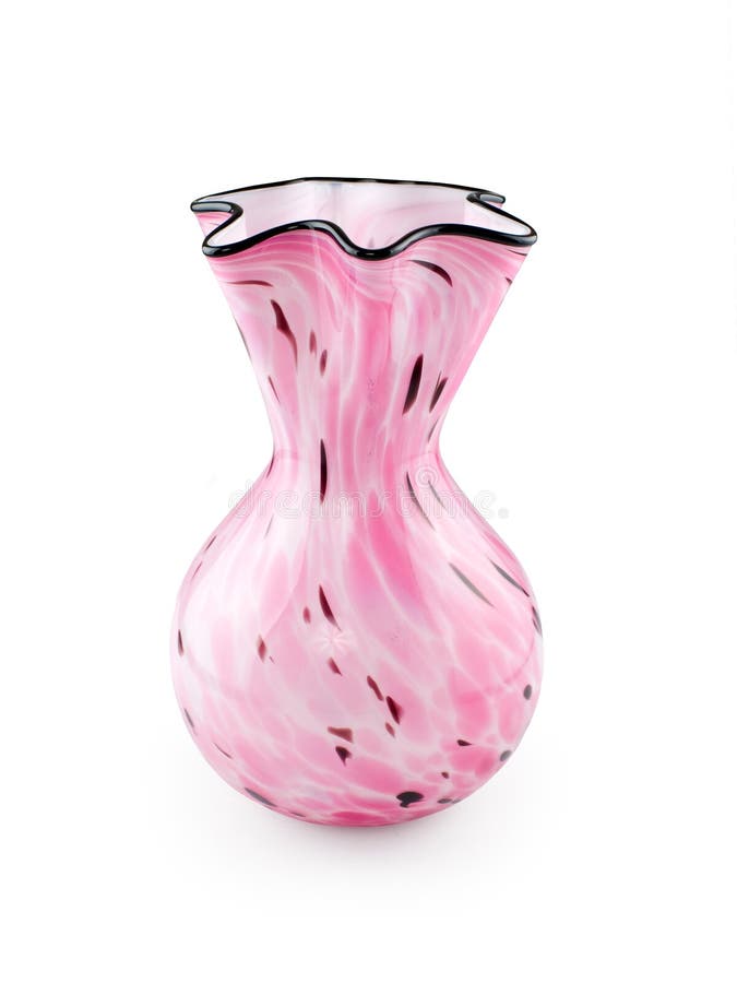Pink Glass Vase Isolated on White Background Stock Image - Image of ...