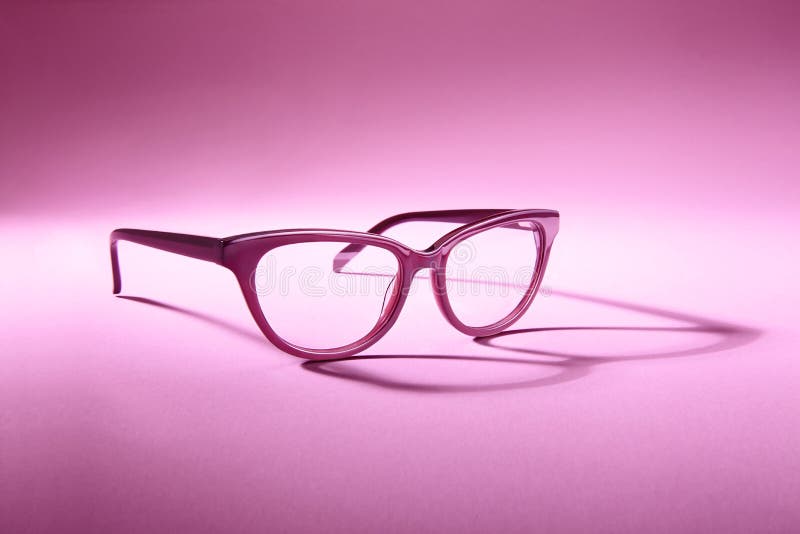 Pink Glasses at Pink Background Stock Image - Image of optometrist ...