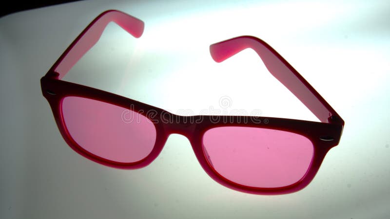 Pink Glasses Colored Frame, an Aid for Better Visual Perception. Stock ...