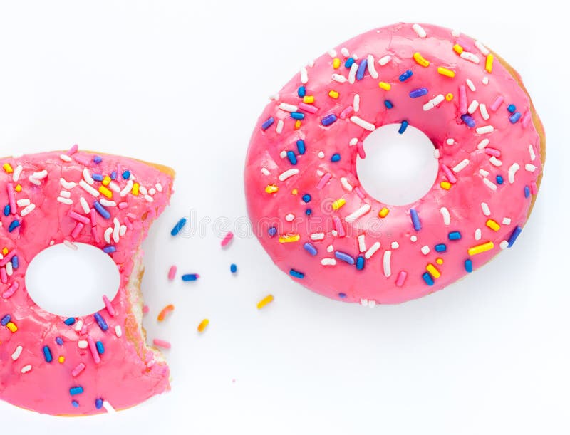 Pink Glazed Doughnut with Sprinkles Stock Image - Image of sweet, icing ...
