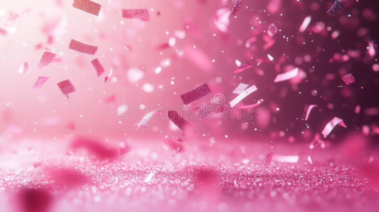 Pink Glitter Confetti Falling Background Stock Illustration ...