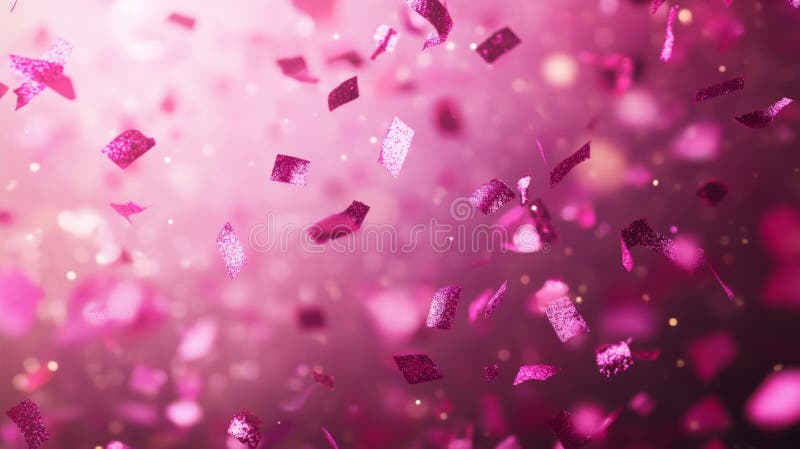 Pink Glitter Confetti Falling Softly Background Stock Illustration ...
