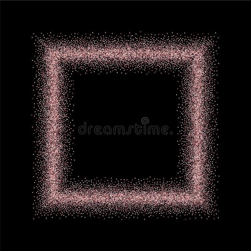 Pink Glitter. Frame with Rose Gold Glitter on White Background. Vector ...