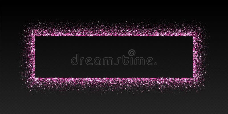 Pink Glitter Frame, Shimmering Border in Rectangular Shape, Festive ...