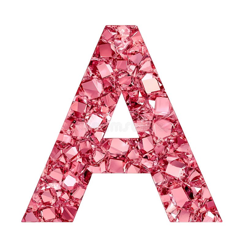 Pink Glitter Letter a on White Background Stock Illustration ...