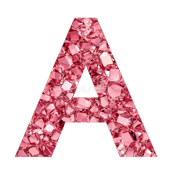 Pink Glitter Letter a on White Background Stock Illustration ...