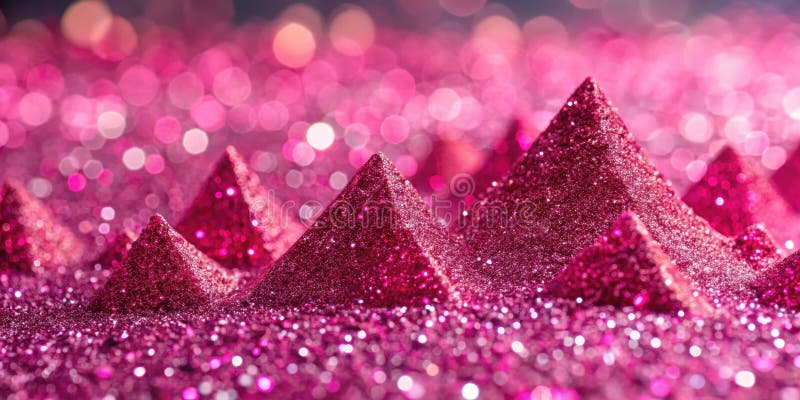 Pink Glitter Pyramid Landscape a Sparkling Festive Background ...